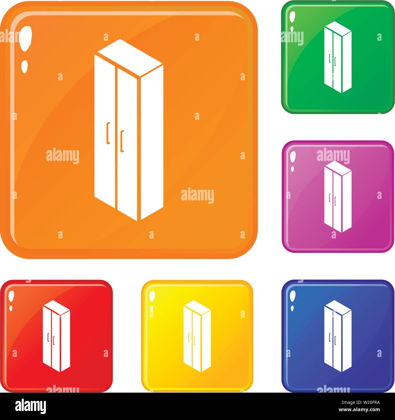 Wardrobe icons set vector color Stock Vector Image & Art - Alamy