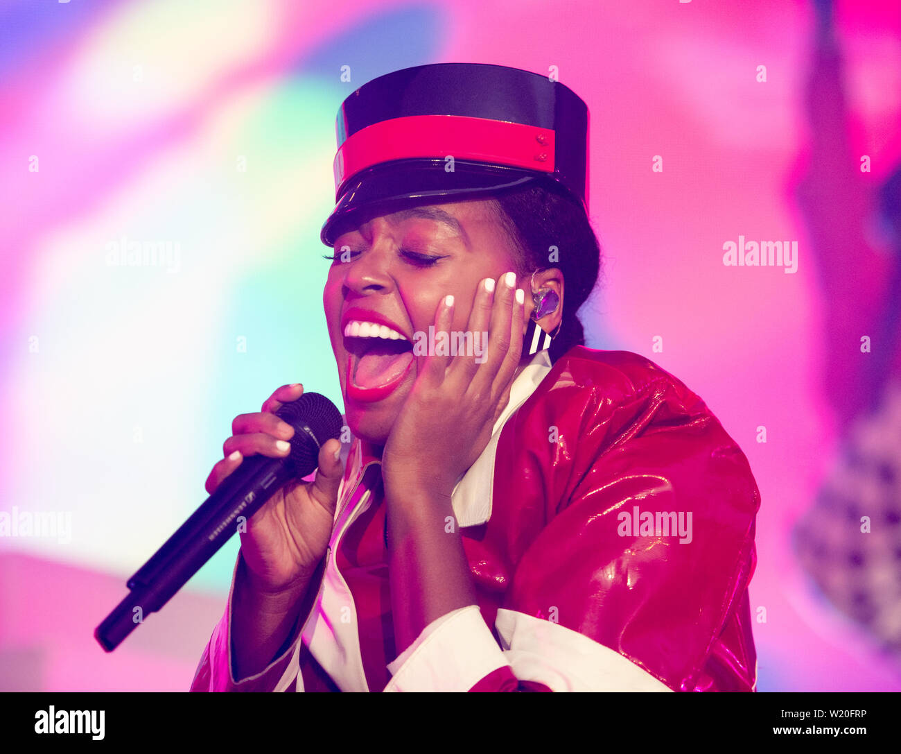 Manchester, UK. 4th July, 2019. Janelle Monae performs at Castlefield ...