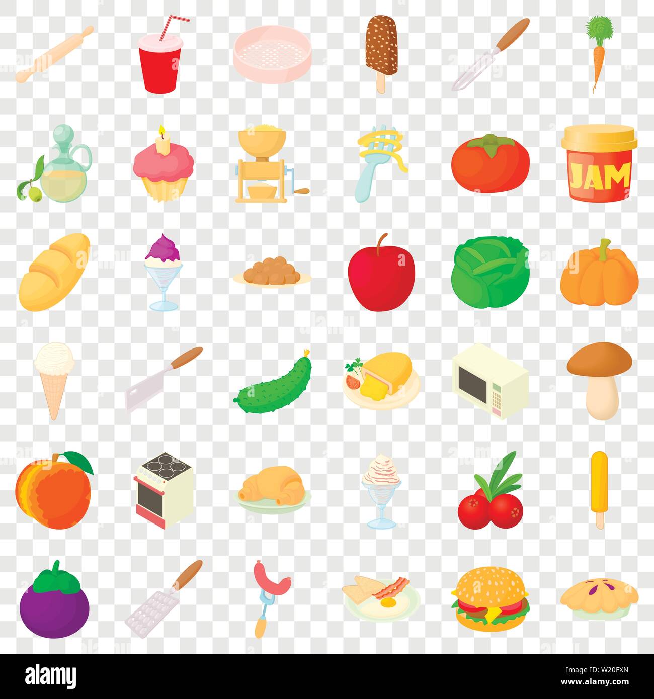 Cooking icons set, cartoon style Stock Vector Image & Art - Alamy