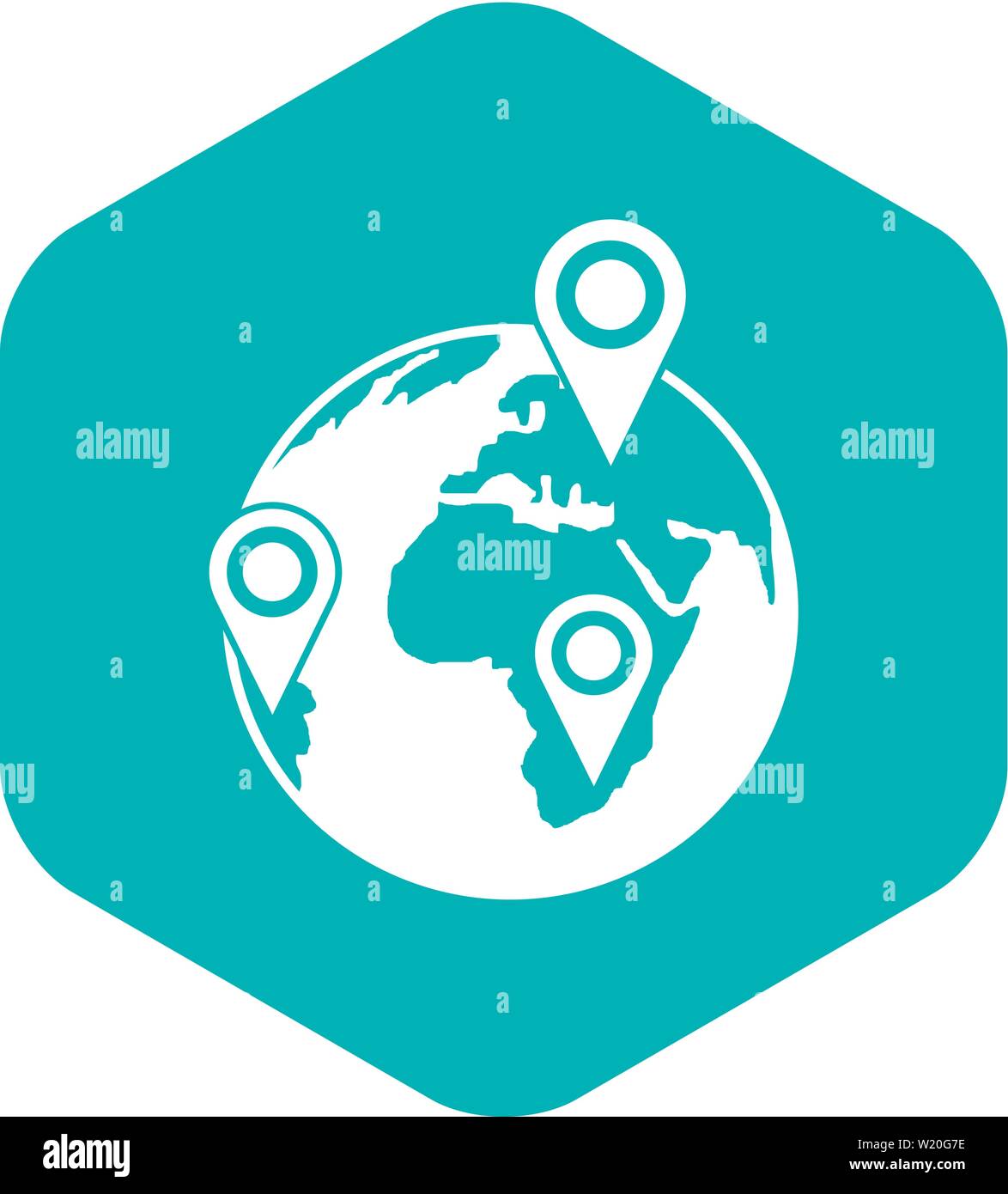 Globe of network icon, simple style Stock Vector Image & Art - Alamy
