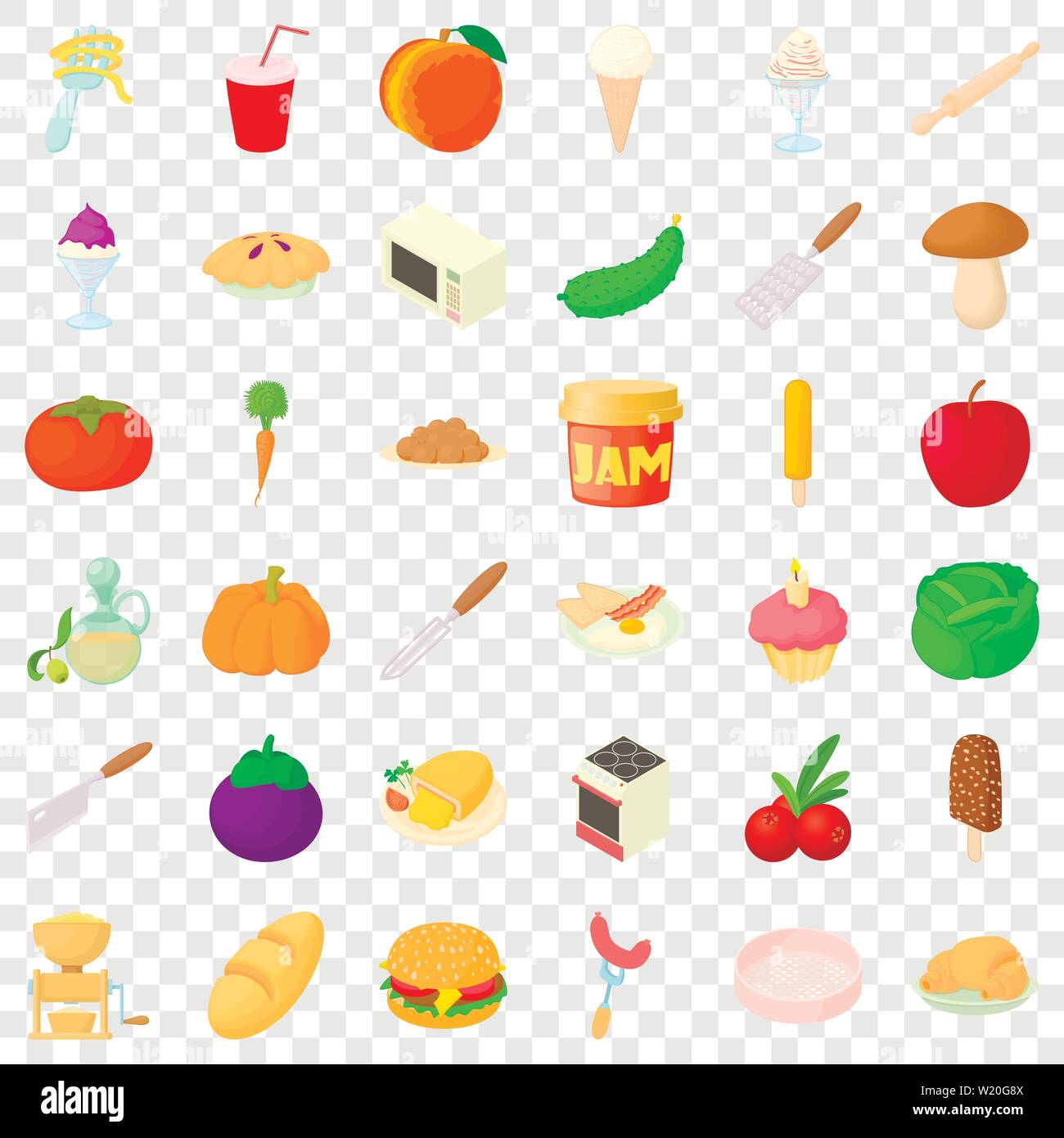 Dish icons set, cartoon style Stock Vector Image & Art - Alamy