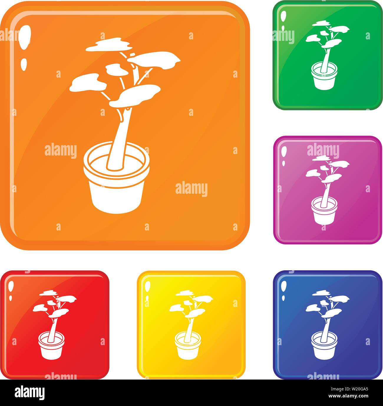 Office flower icons set vector color Stock Vector Image & Art - Alamy