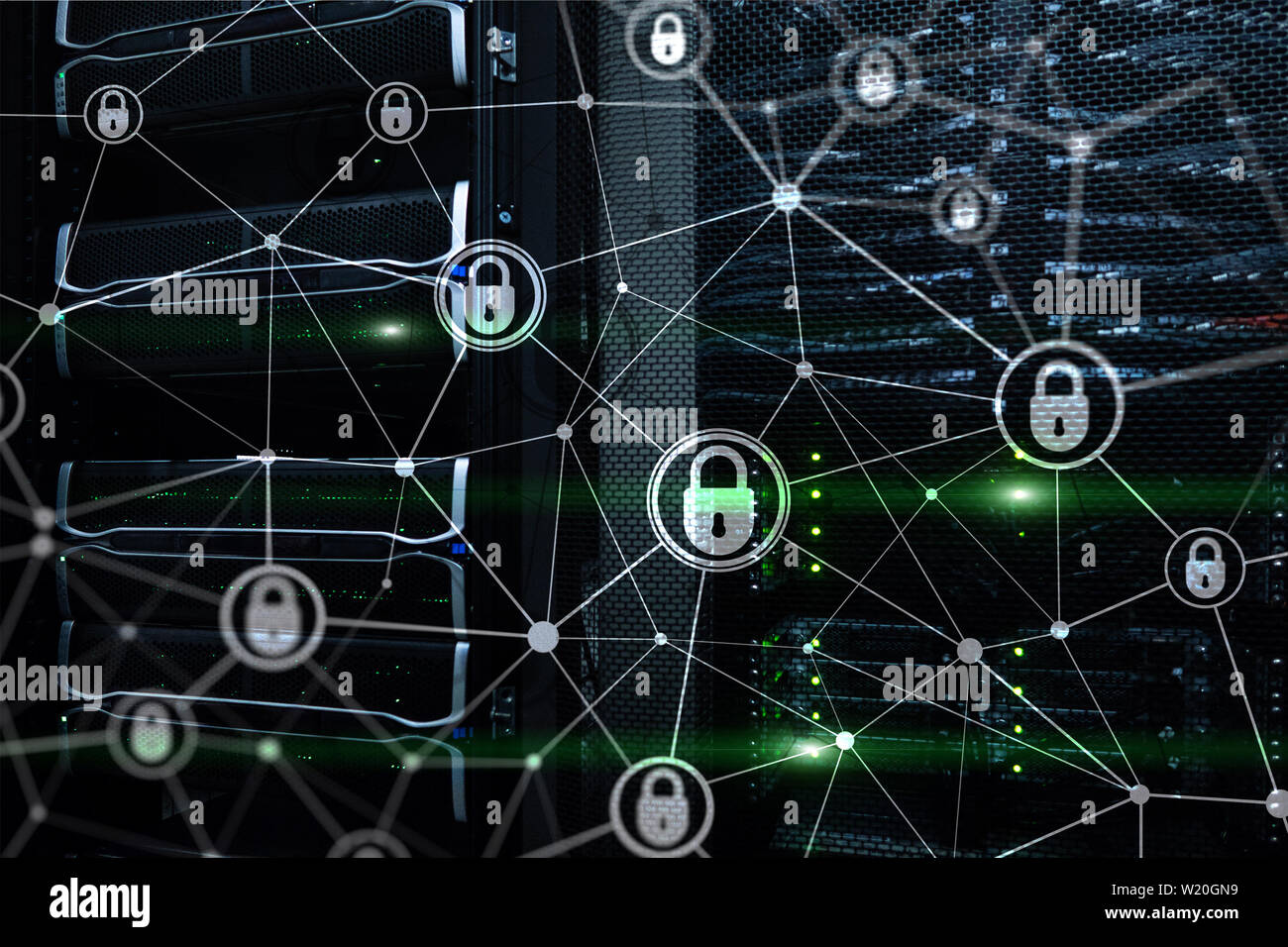 Cyber security, information privacy, data protection concept on modern ...