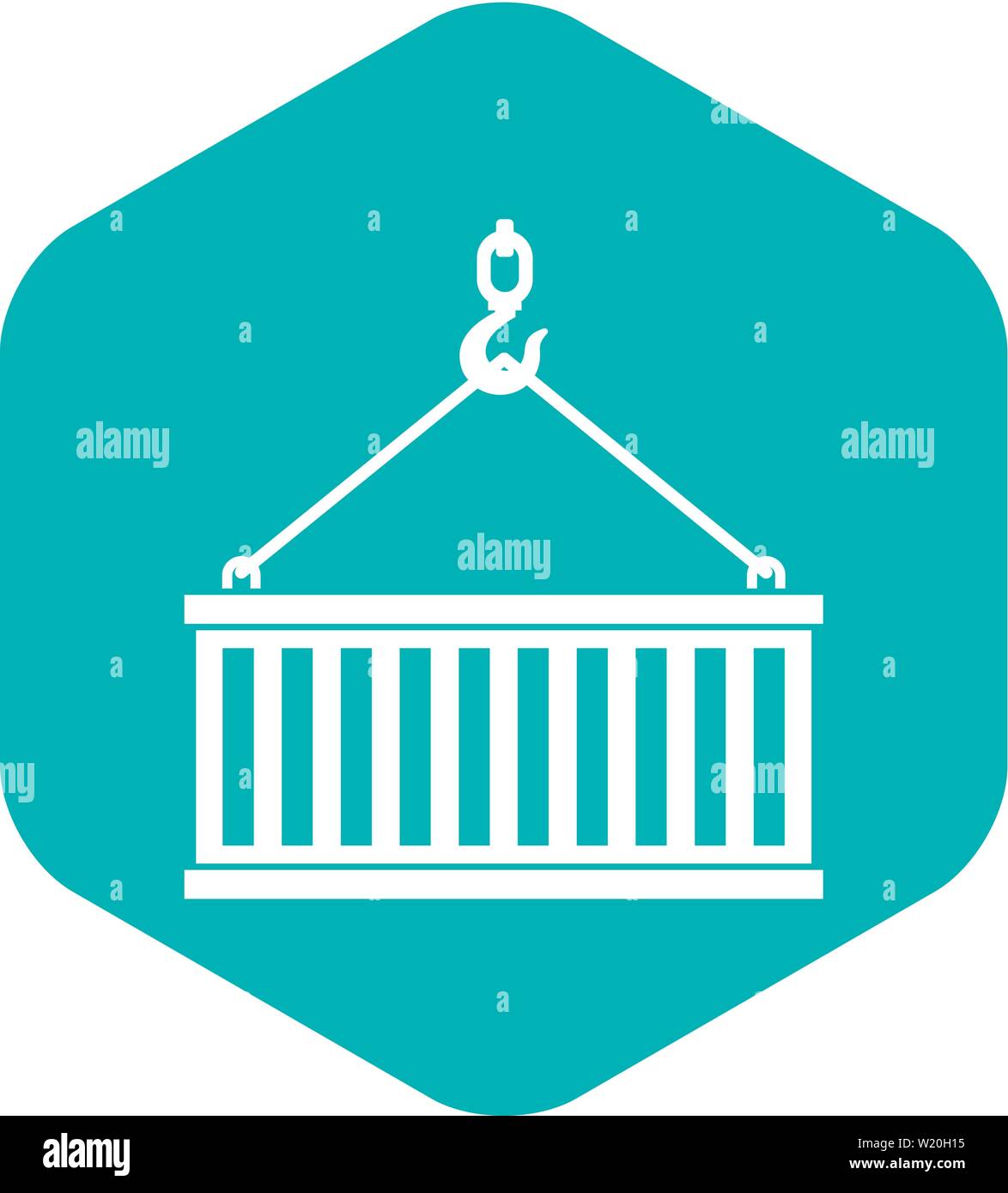 Crane hook lifts container icon, simple style Stock Vector Image & Art ...