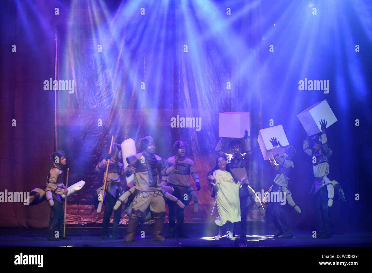 Kuwait City, Kuwait. 4th July, 2019. Artists perform during the seventh ...