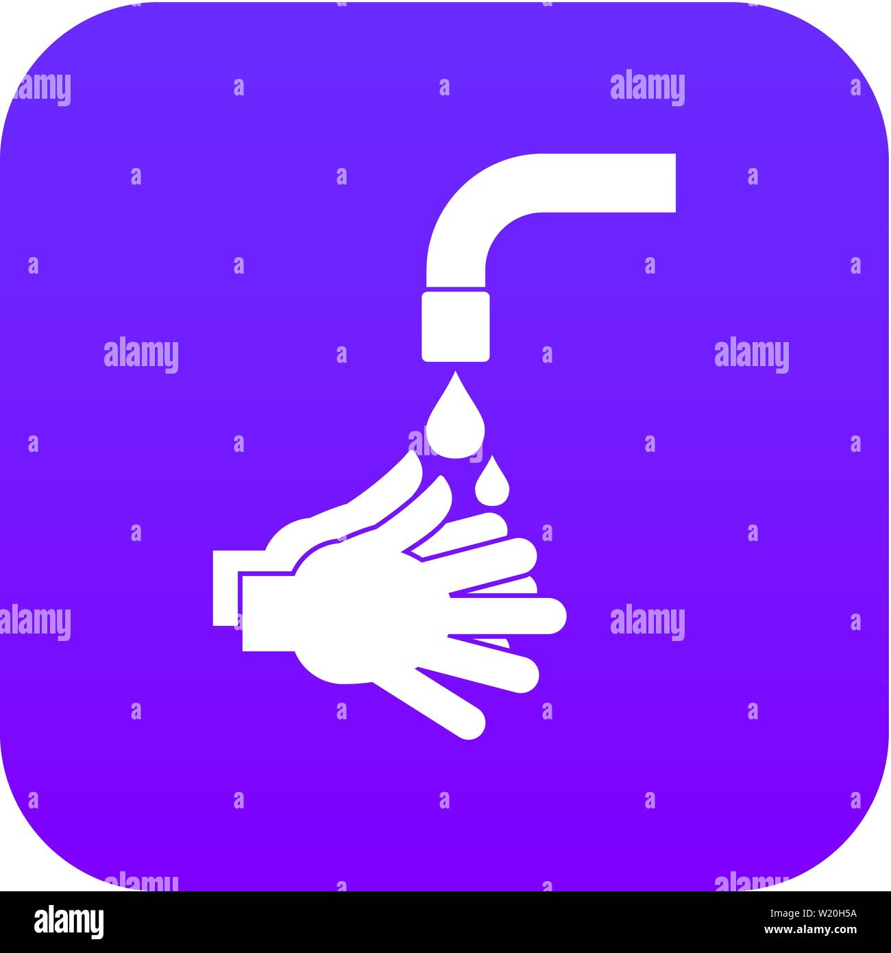 Cleaning hands icon digital purple Stock Vector Image & Art - Alamy