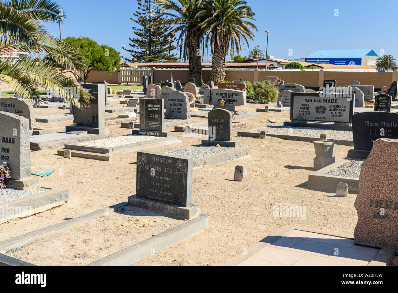 Headstones in a German graveyard, Namibia Stock Photo - Alamy