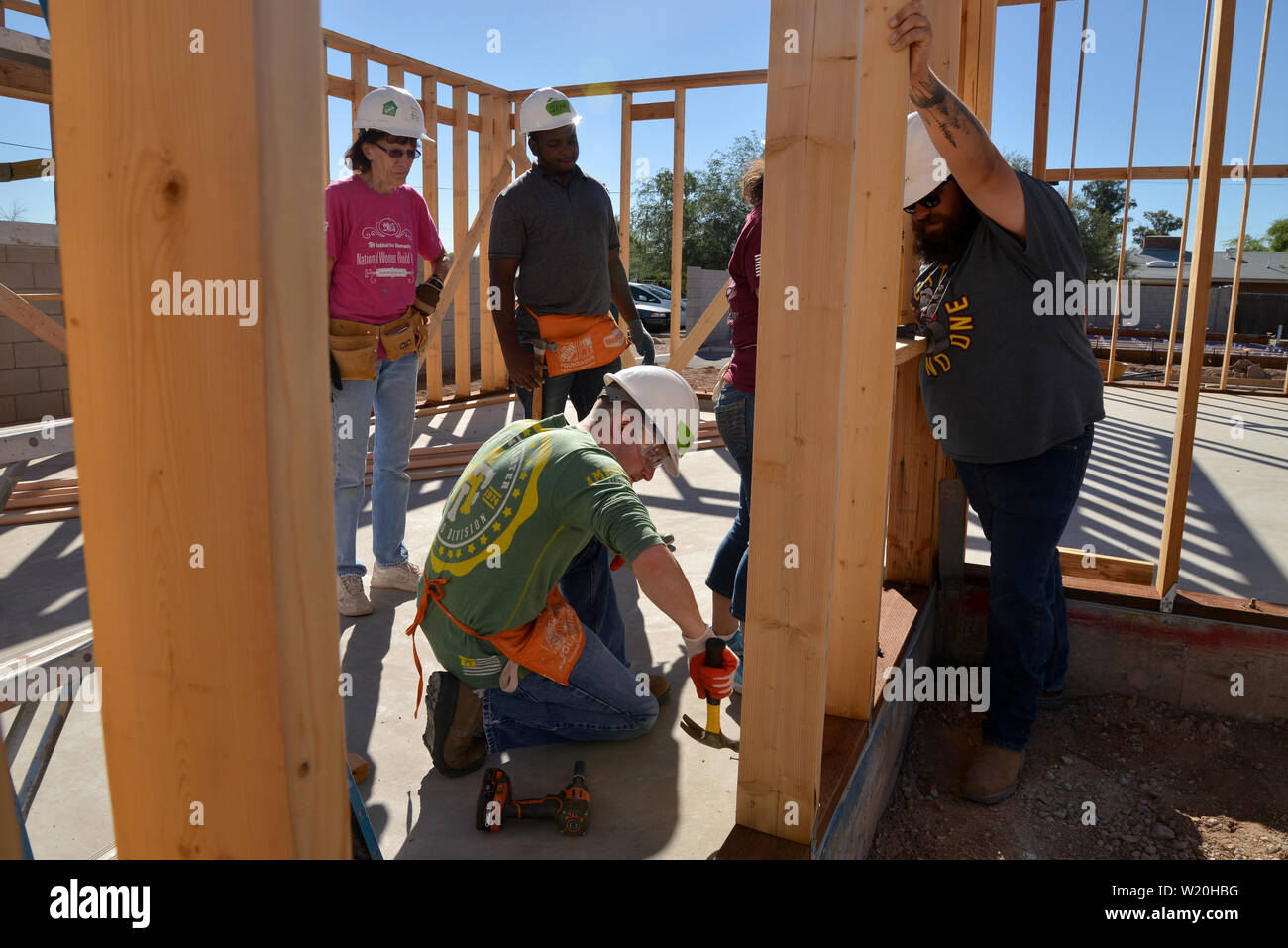 Constructing habitat volunteer hi-res stock photography and images - Alamy