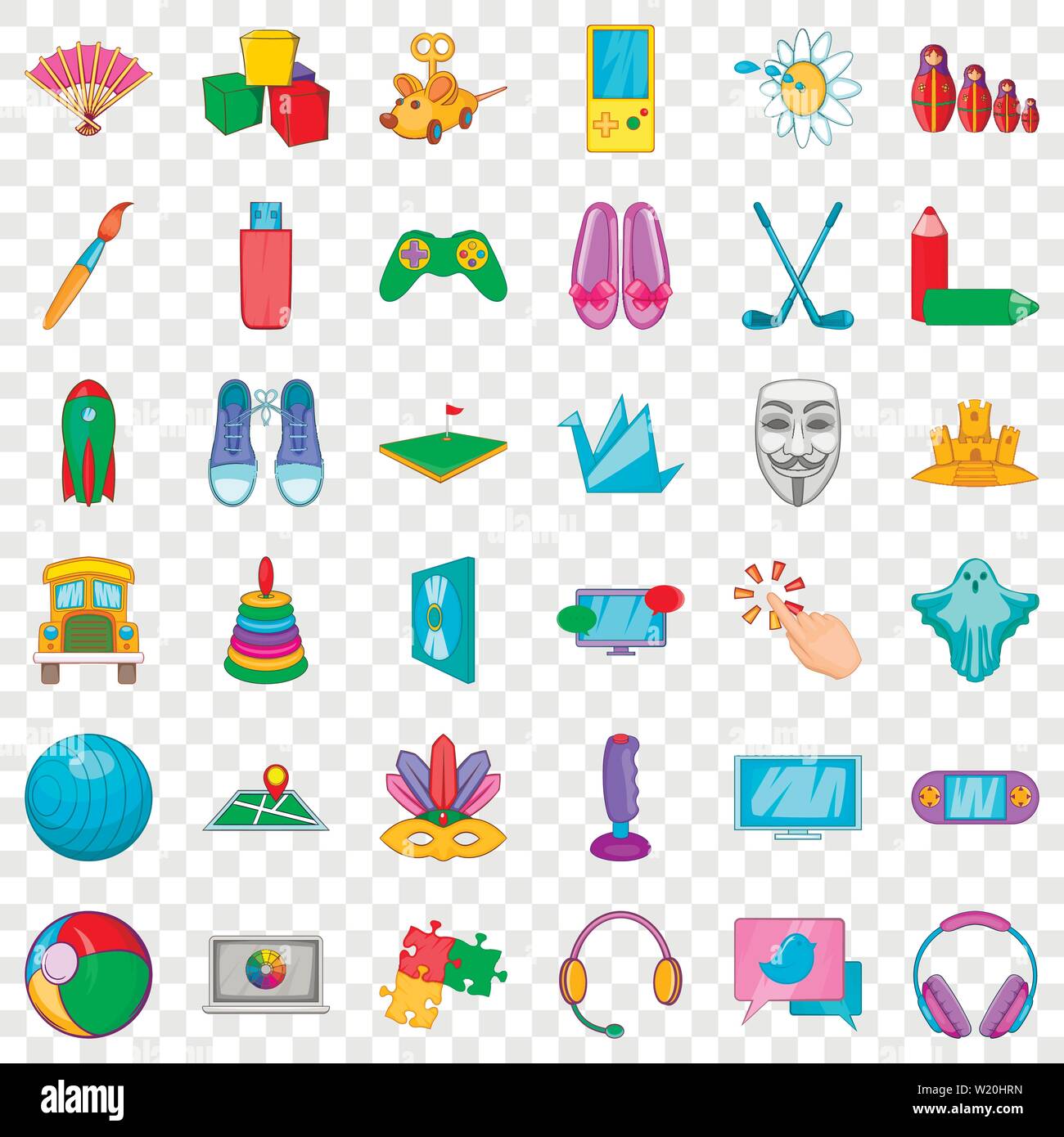 Gaming icons set, cartoon style Stock Vector Image & Art - Alamy