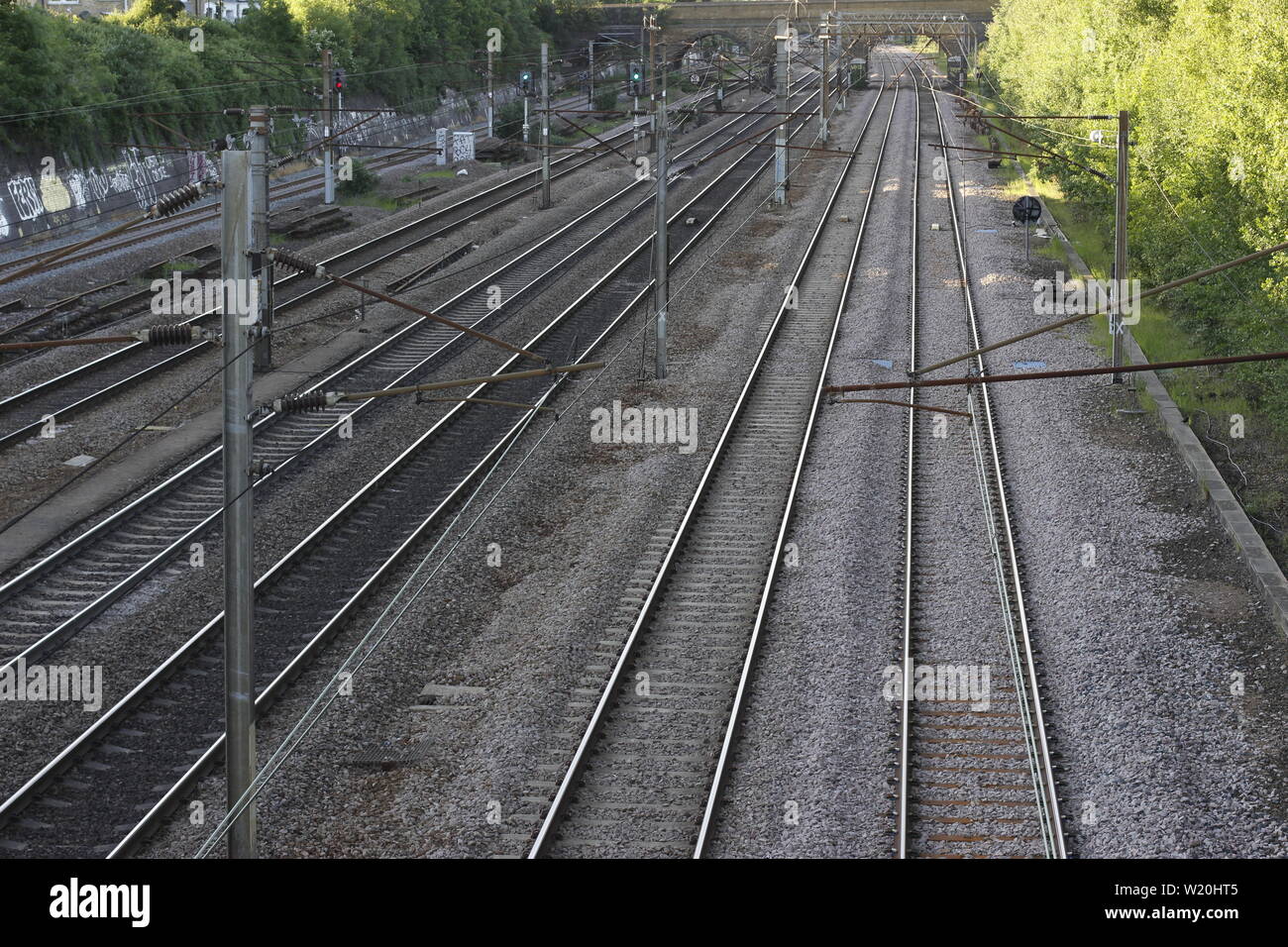 Overhead rail power lines hi-res stock photography and images - Alamy