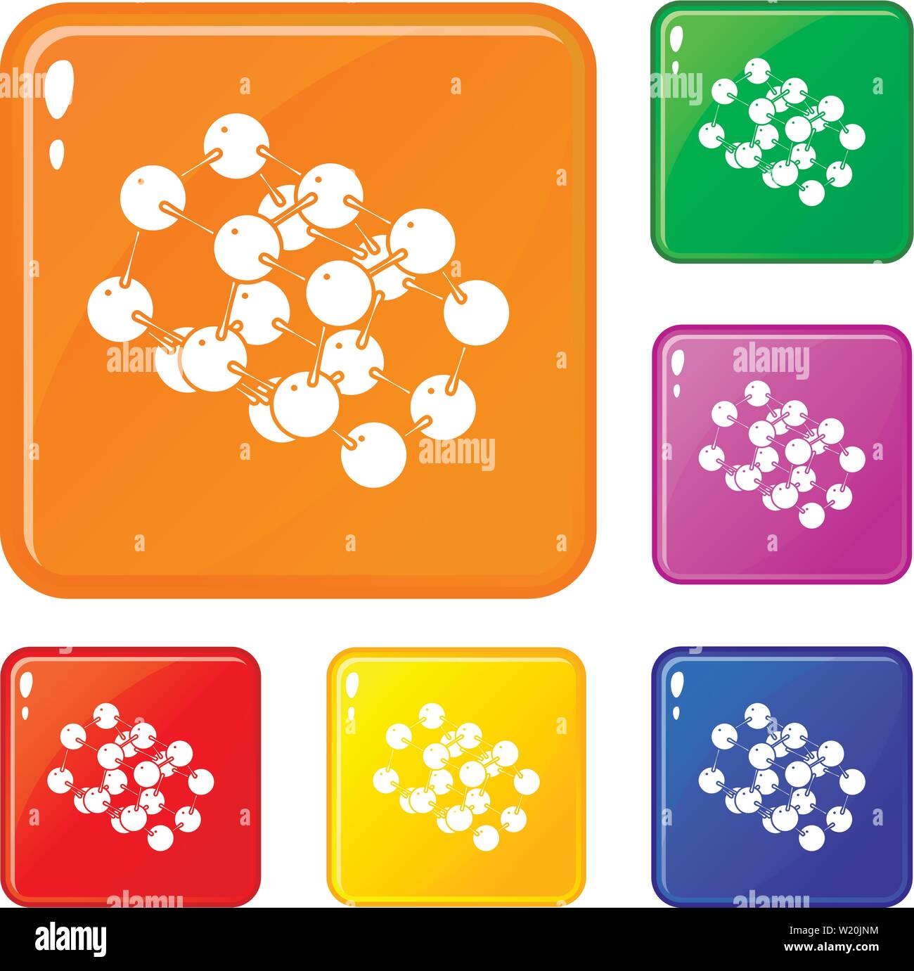 Triple molecule icons set vector color Stock Vector Image & Art - Alamy