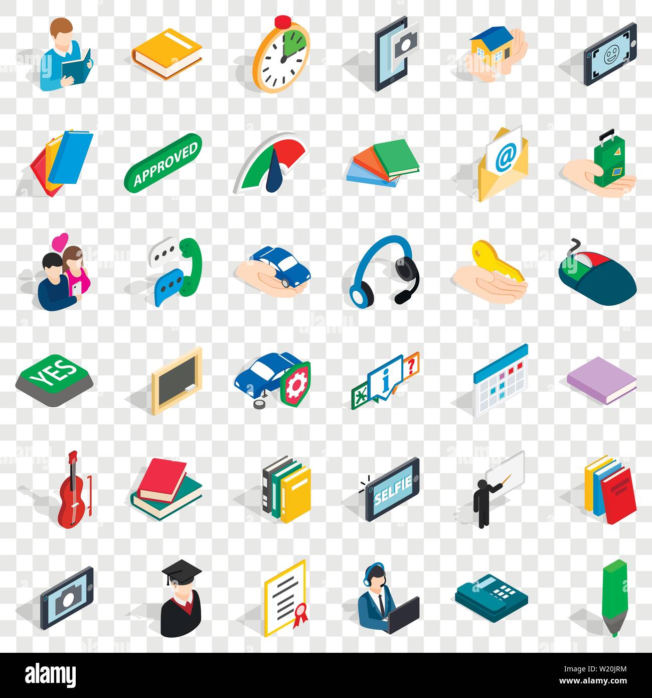 Indicator icons set, isometric style Stock Vector Image & Art - Alamy