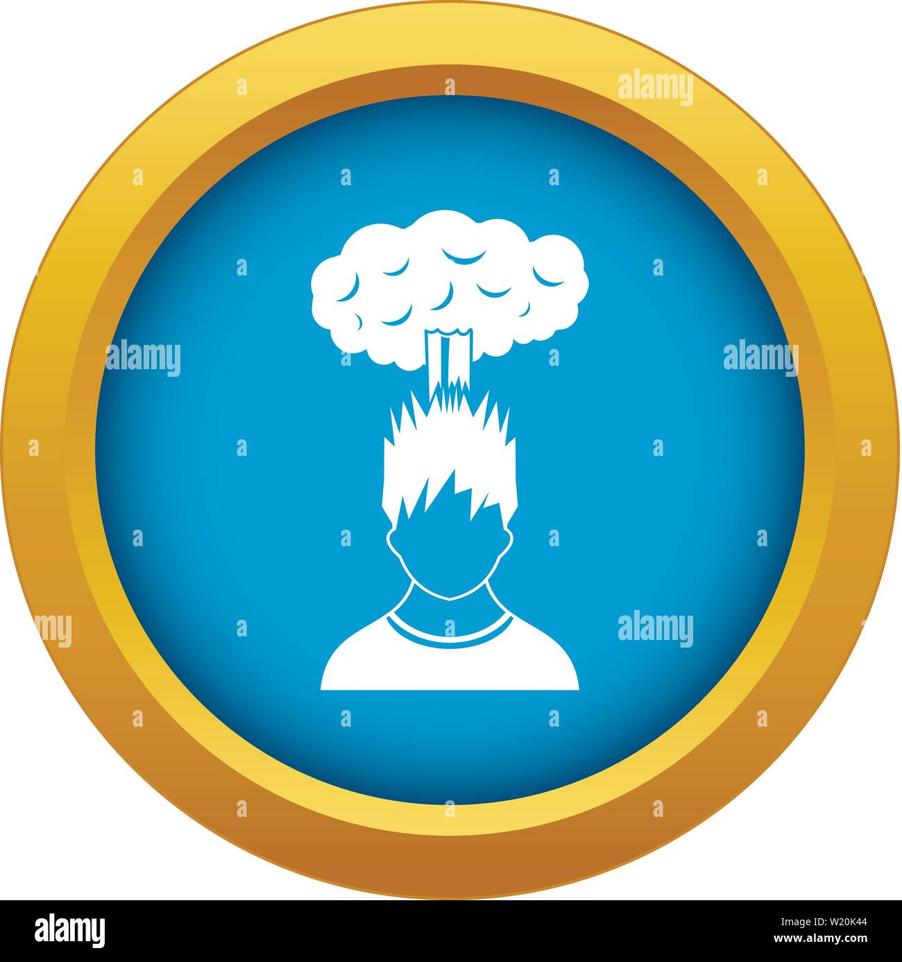 Man with red cloud over head icon blue vector isolated Stock Vector ...