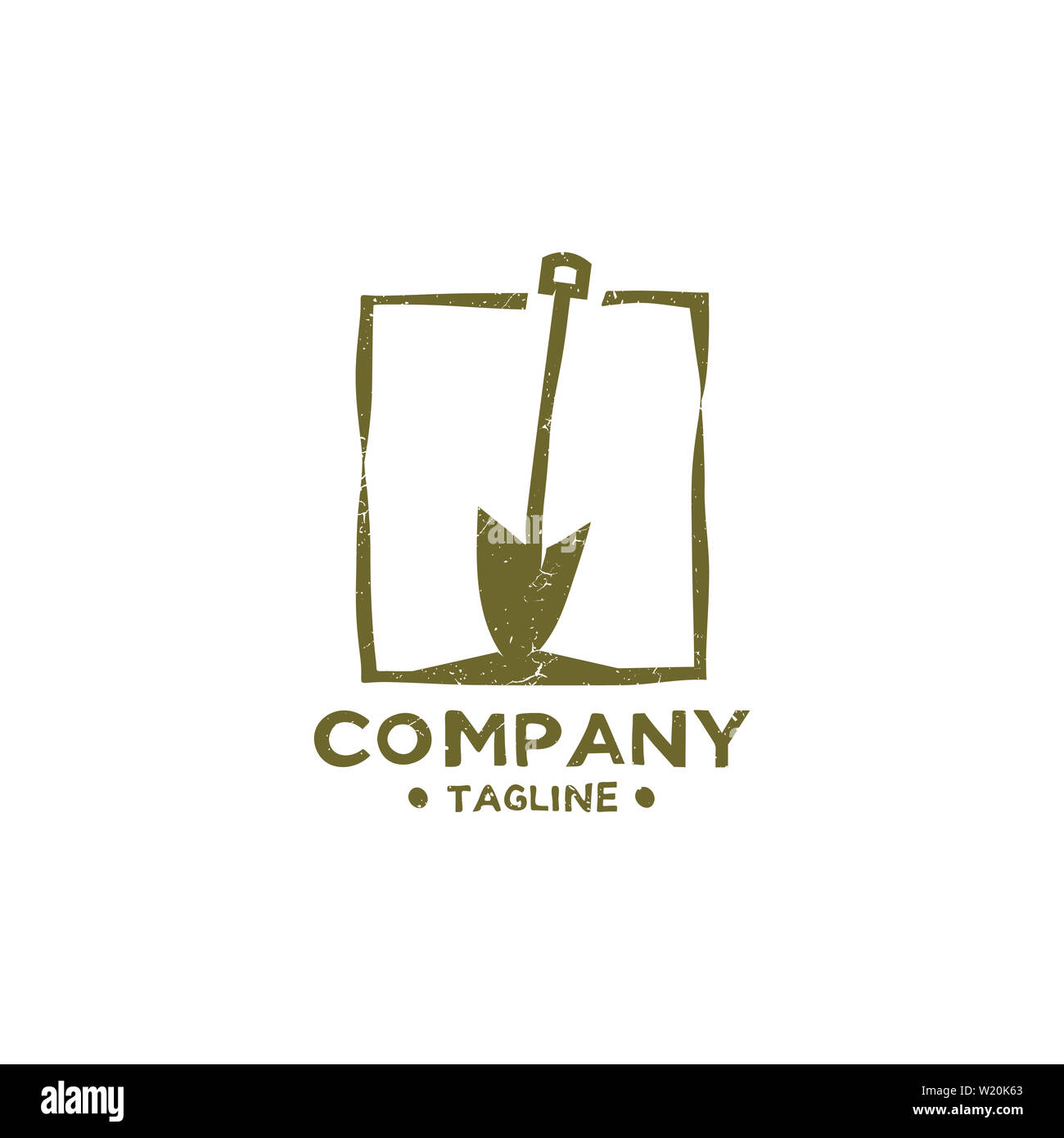 Spade logo design or shovel icon Stock Photo - Alamy