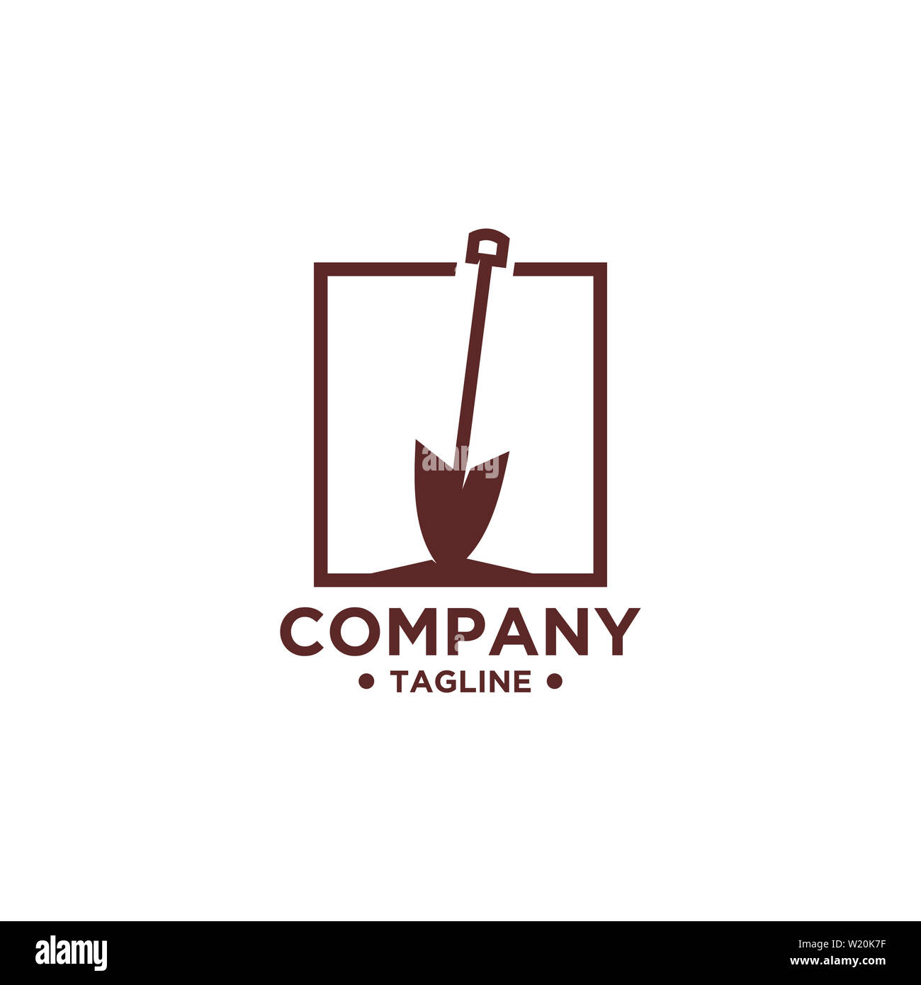 Spade logo design or shovel icon Stock Photo - Alamy