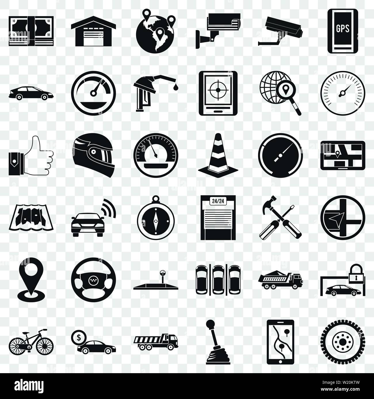 Garage icons set, simple style Stock Vector Image & Art - Alamy