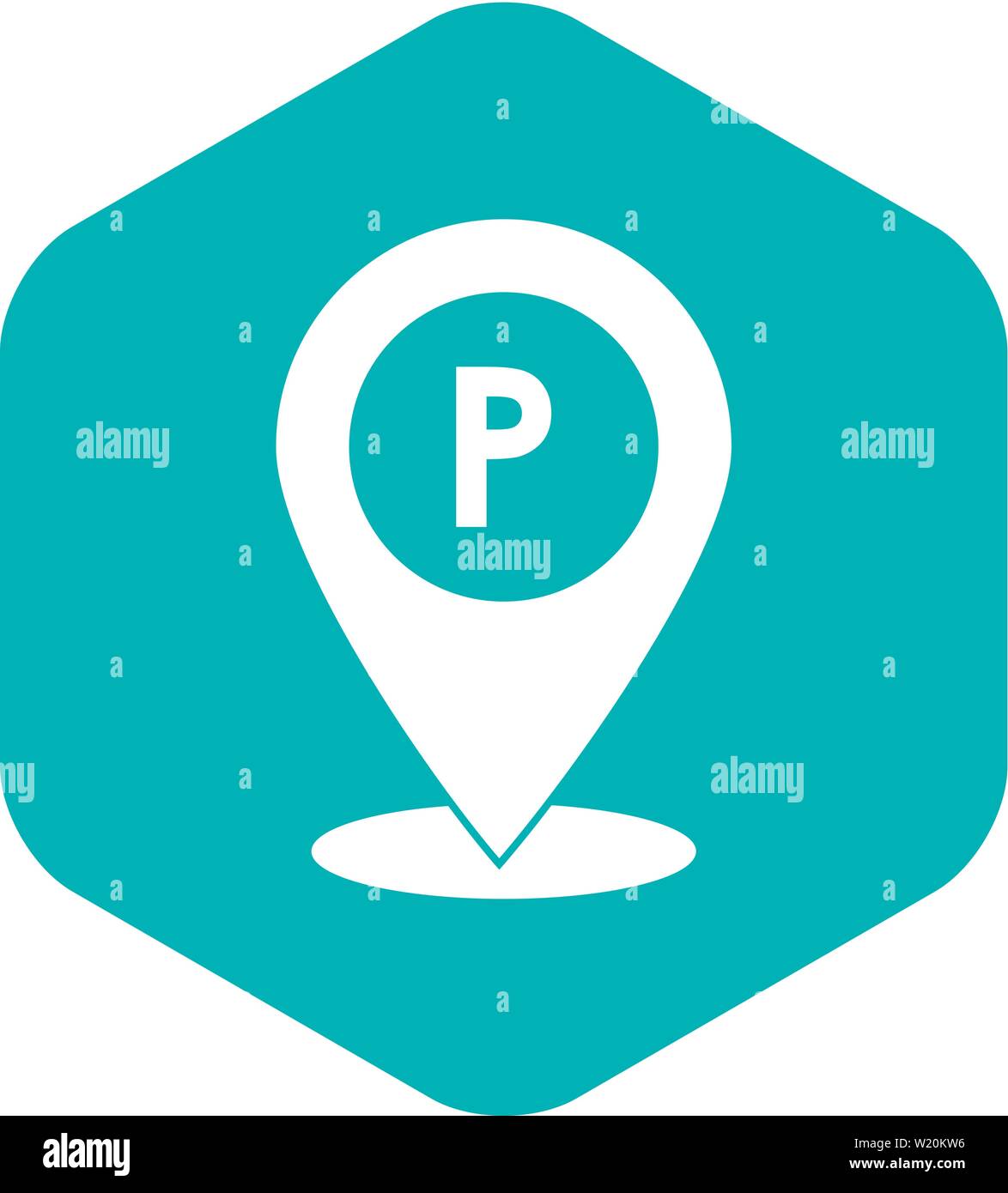 Map pointer with car parking sign icon Stock Vector Image & Art - Alamy