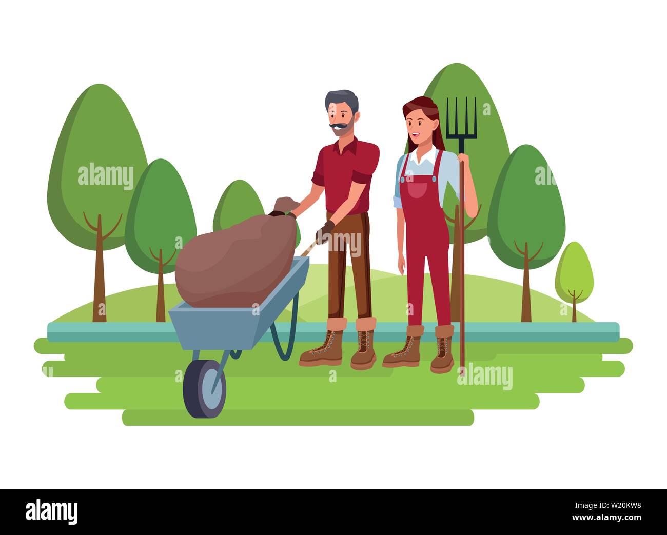 farm, animals and farmer cartoon Stock Vector Image & Art - Alamy