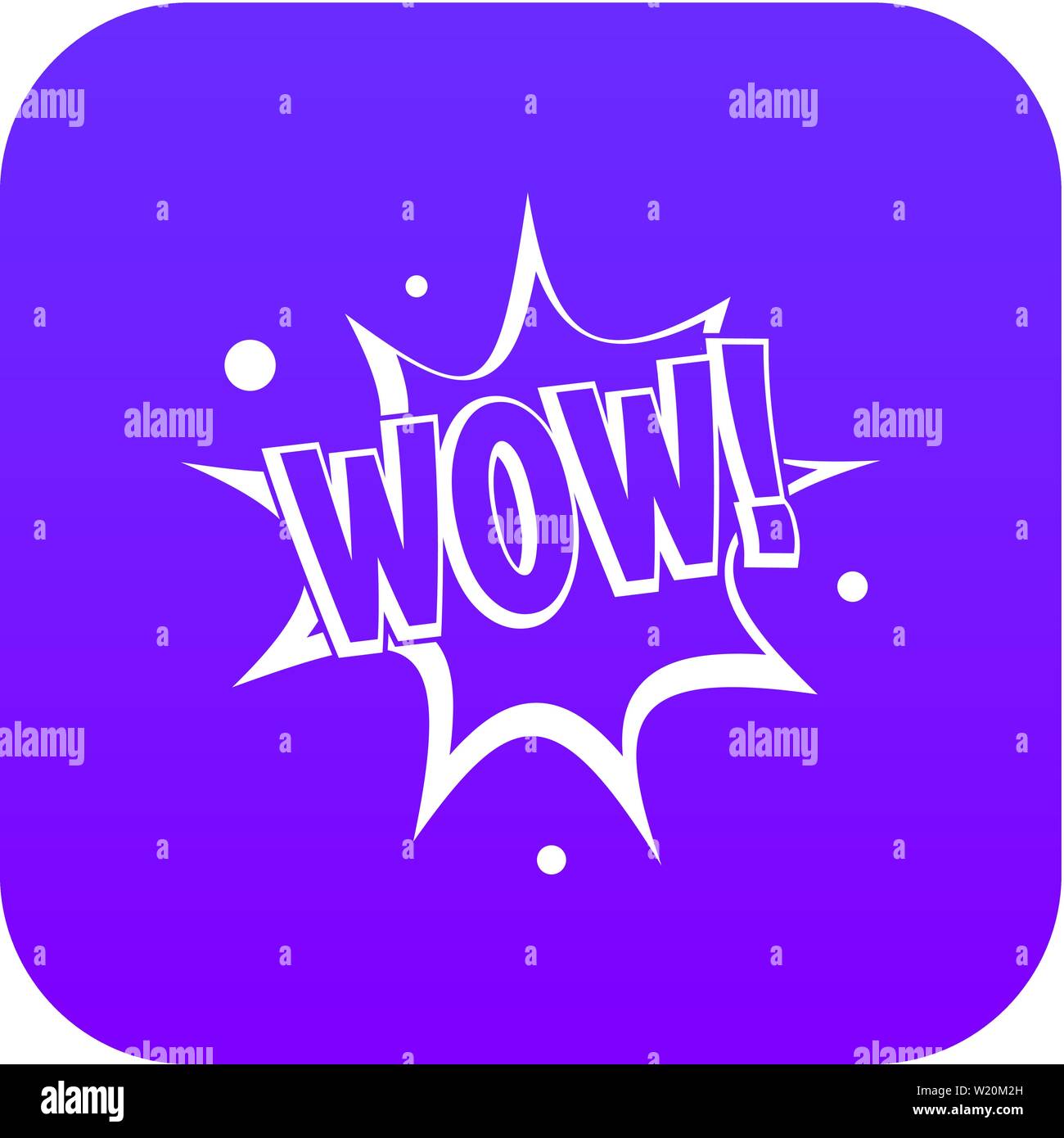 WOW, explosion effect icon digital purple Stock Vector Image & Art - Alamy