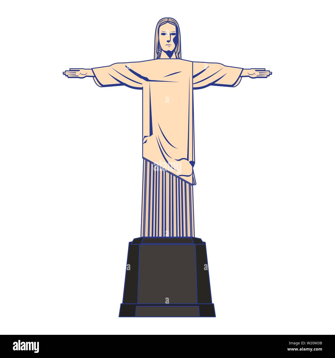 Redemeer christ brazil monument isolated vector illustration Stock ...
