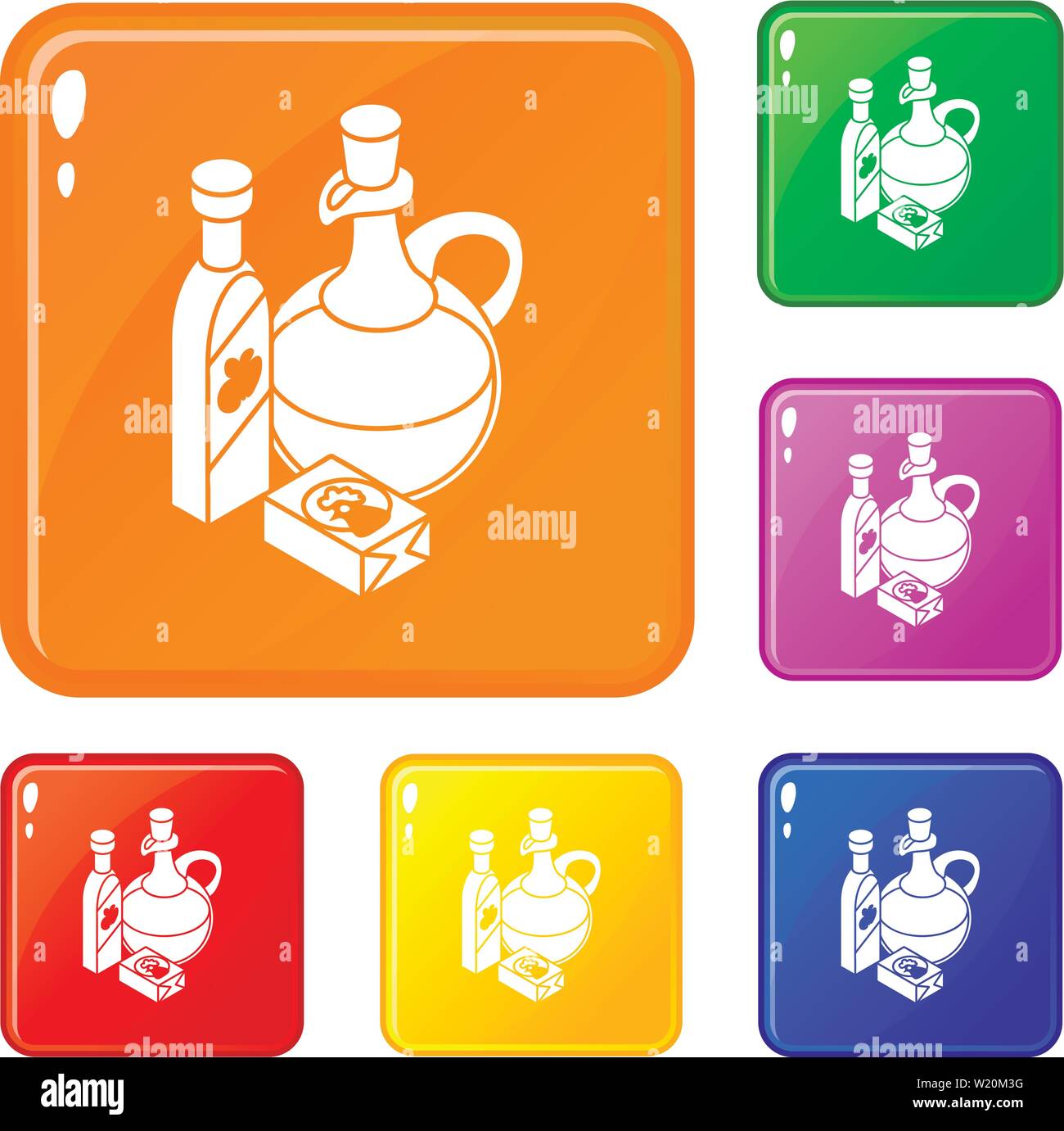 Organic eco food icons set vector color Stock Vector Image & Art - Alamy