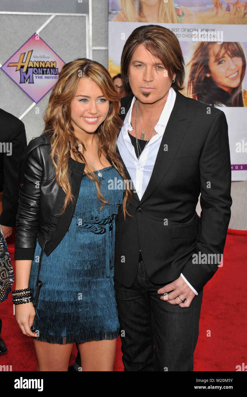 LOS ANGELES, CA. April 02, 2009: Miley Cyrus & father Billy Ray Cyrus ...