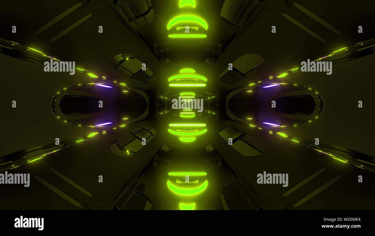 futuristic scifi background wallpaper background with green glow 3d ...