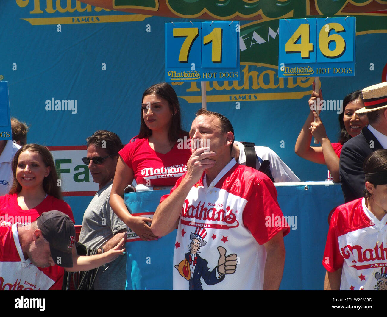 New York, New York, USA. 4th July, 2019. Nathan's Hot Dog Eating ...