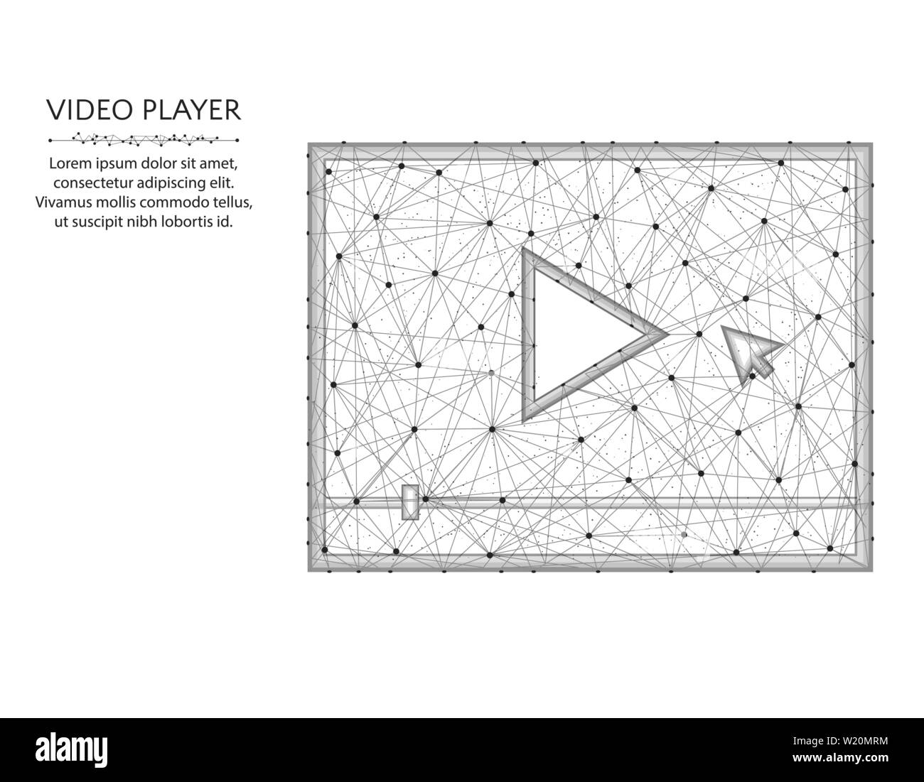 Video player low poly design, play button in polygonal style ...
