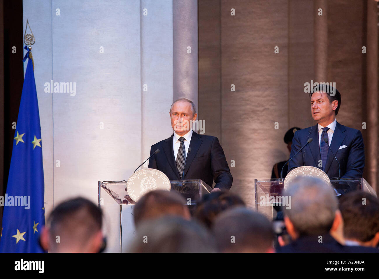 President of Russia Vladimir Putin and Italian Prime Minister Giuseppe ...