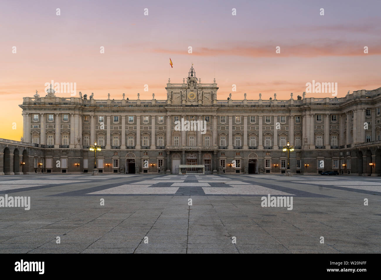 Madrid royal palace sunset hi-res stock photography and images - Alamy