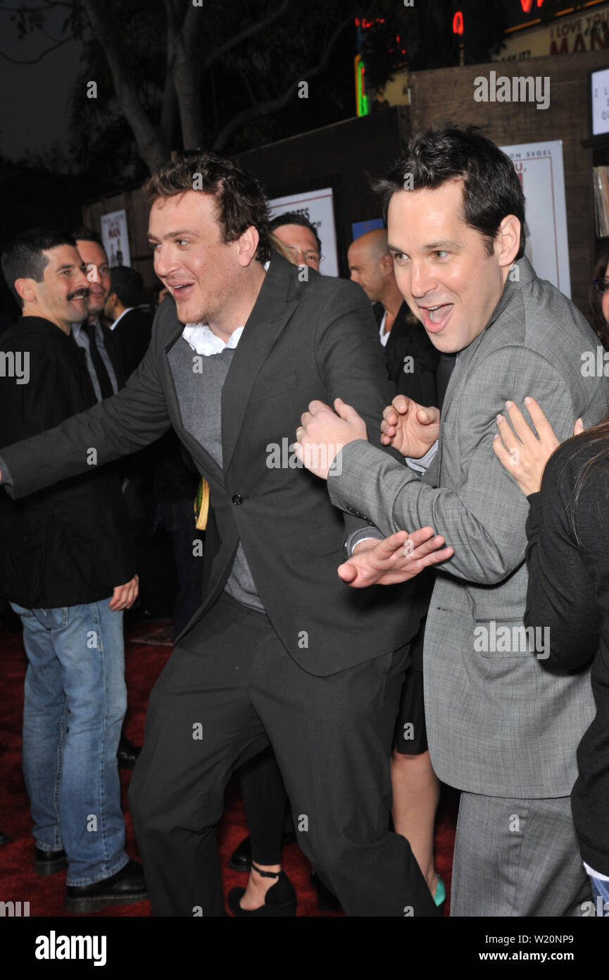 LOS ANGELES, CA. March 17, 2009: Jason Segel (left) & Paul Rudd at the ...