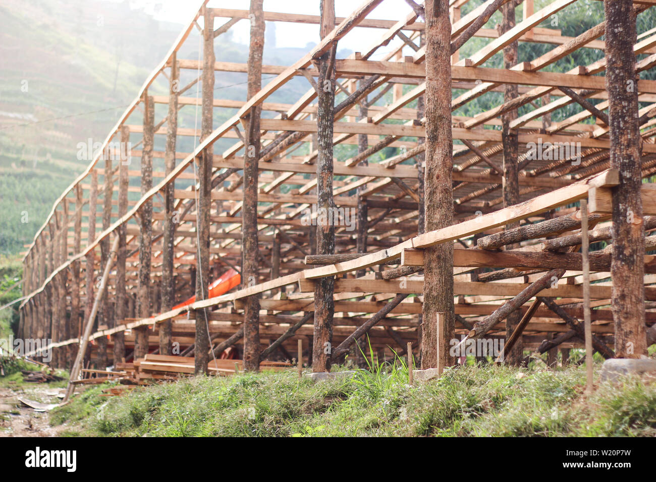 skeleton of a building made of wood Stock Photo - Alamy