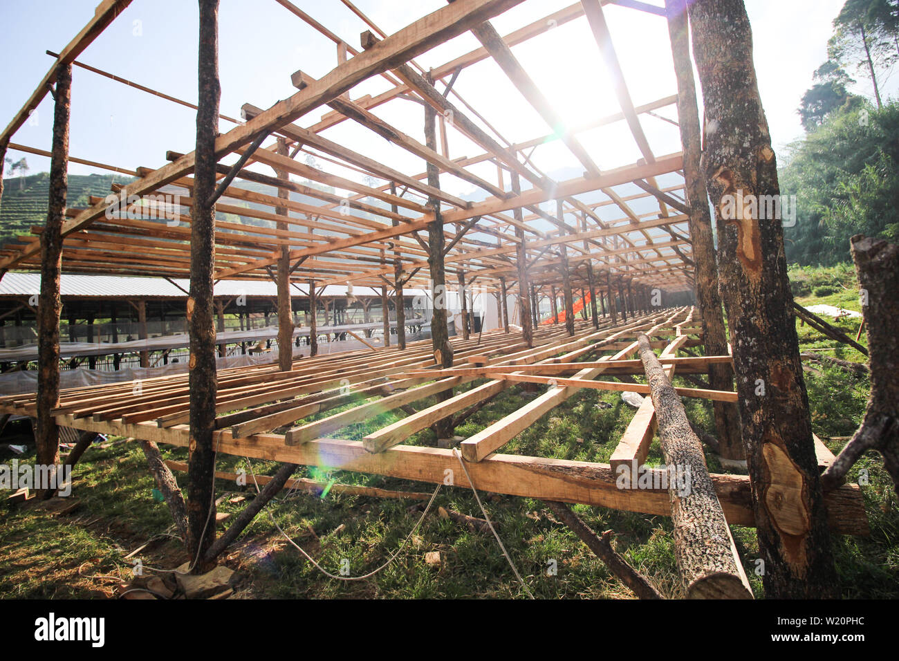 skeleton of a building made of wood Stock Photo - Alamy