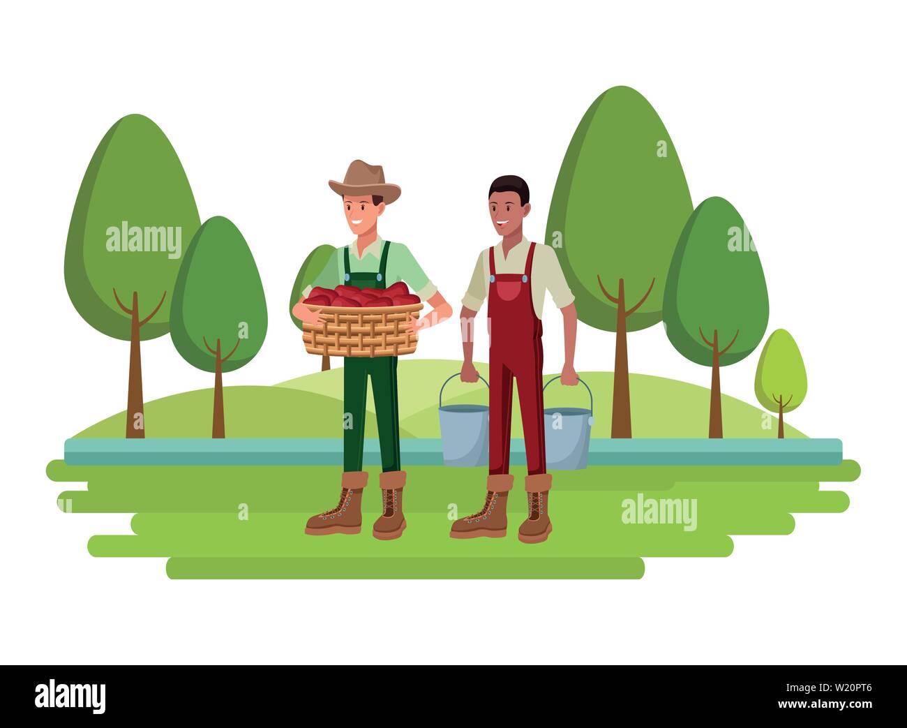 farm, animals and farmer cartoon Stock Vector Image & Art - Alamy