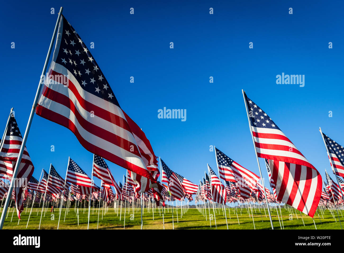 American flags display hi-res stock photography and images - Alamy