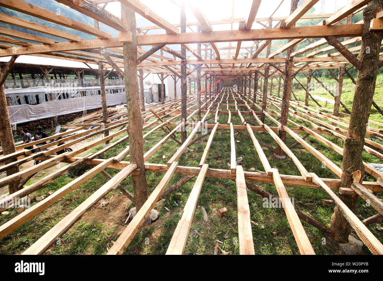 skeleton of a building made of wood Stock Photo - Alamy