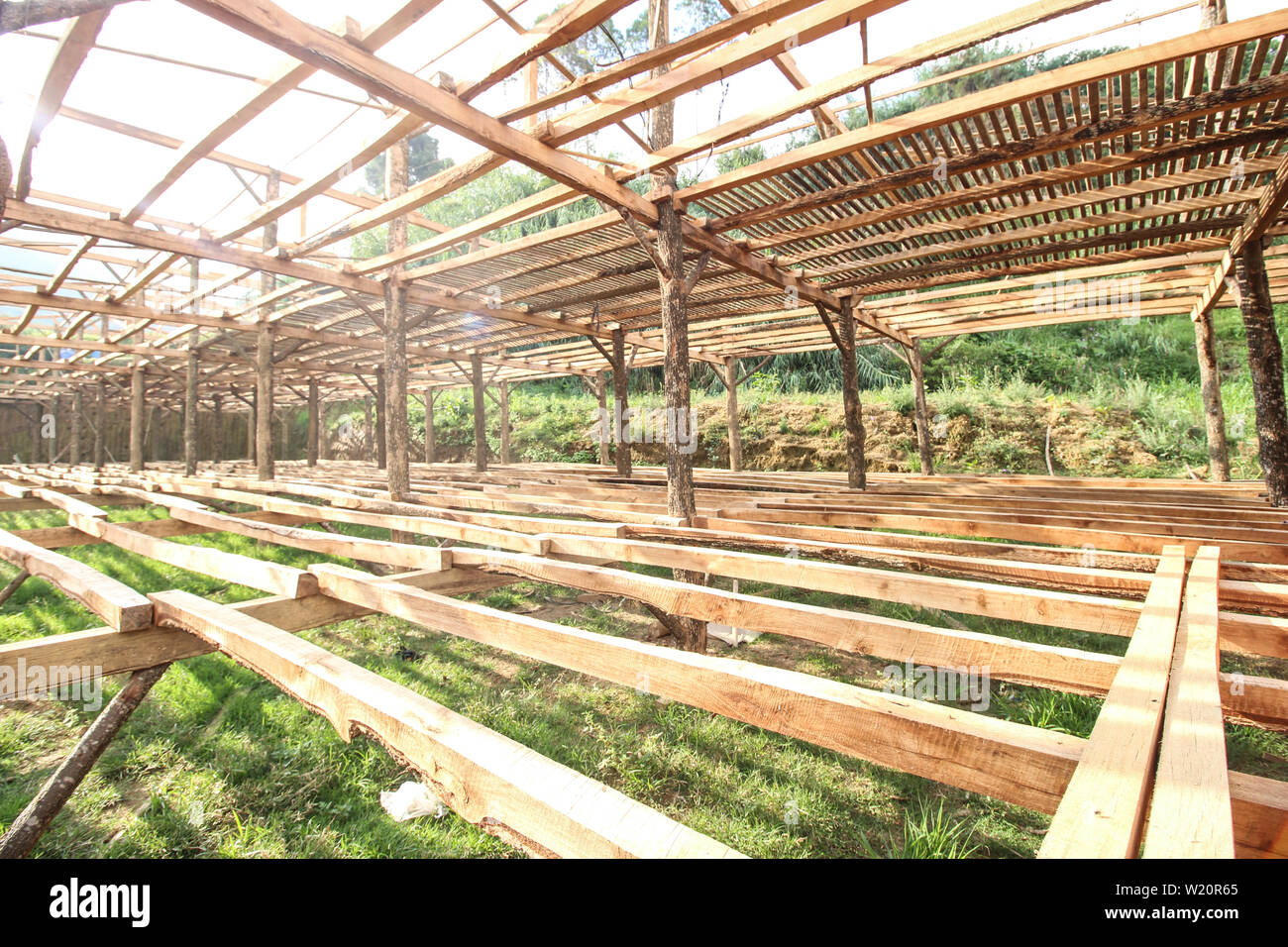 skeleton of a building made of wood Stock Photo - Alamy