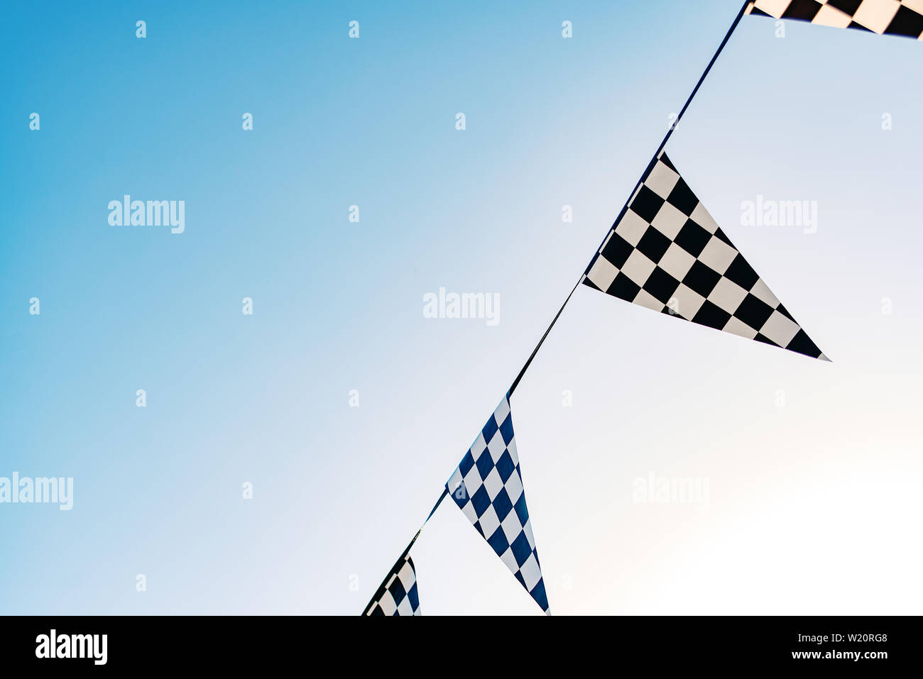 Hanging decoration pennants with the design of a checkered flag Stock ...