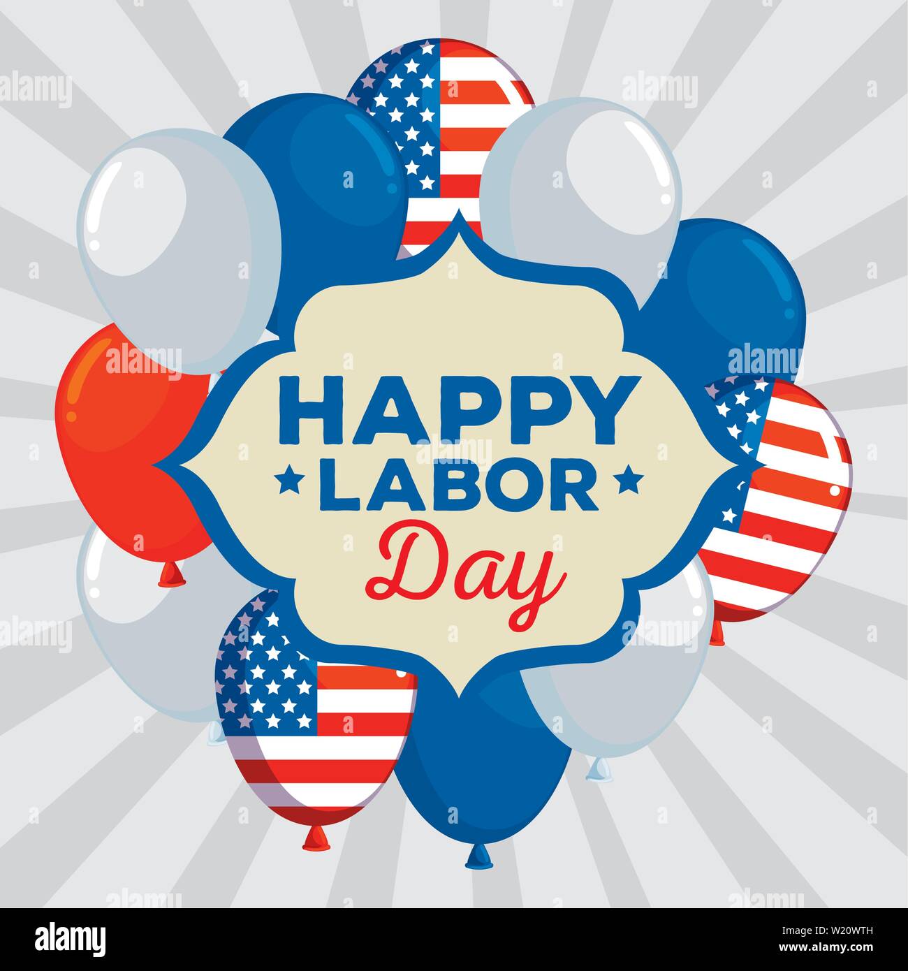 emblem of happy labor day traditional celebration Stock Vector Image ...
