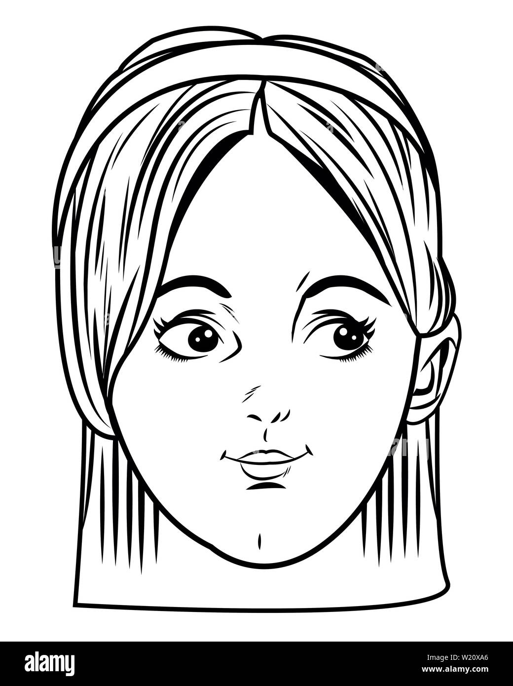 Teenage Girl Face Drawing