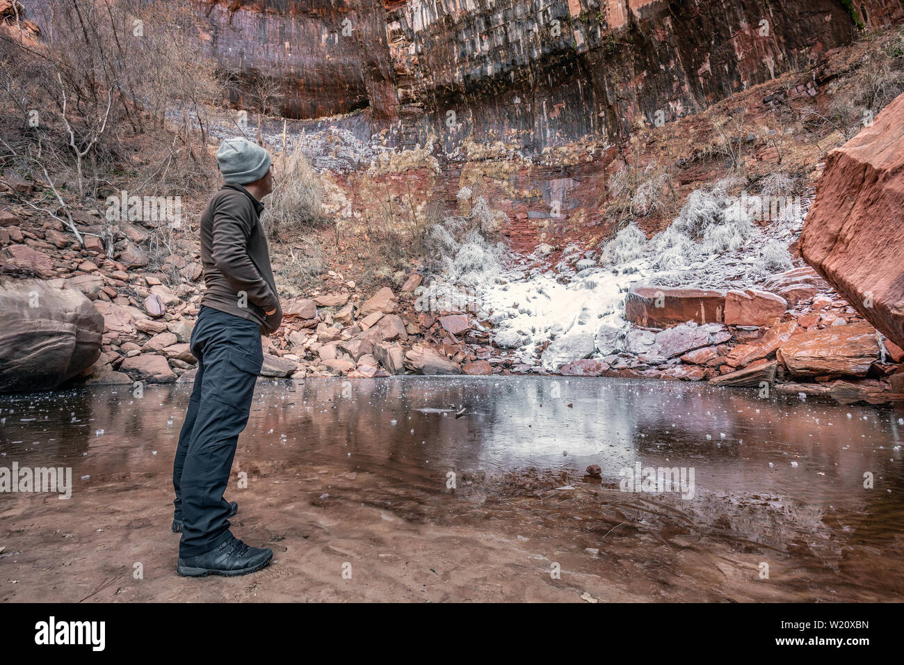 Backside of waterfall hi-res stock photography and images - Alamy