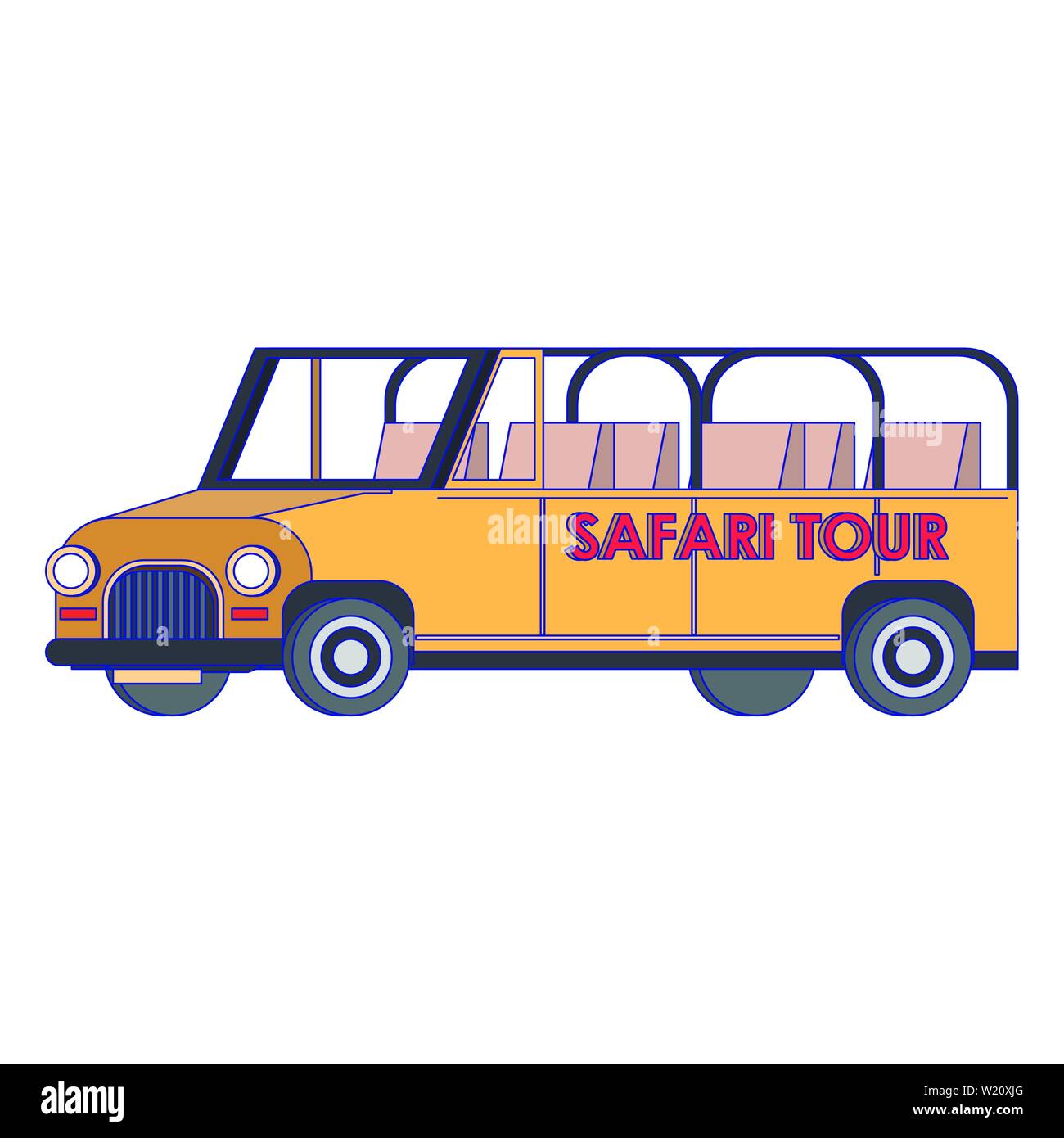 Safari van vehicle isolated symbol vector illustration Stock Vector ...