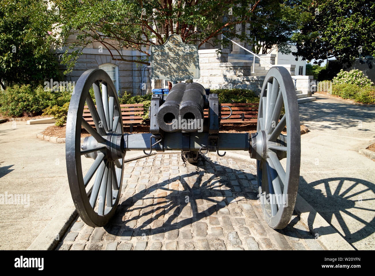 double barrel civil war cannon Athens Georgia USA Stock Photo - Alamy
