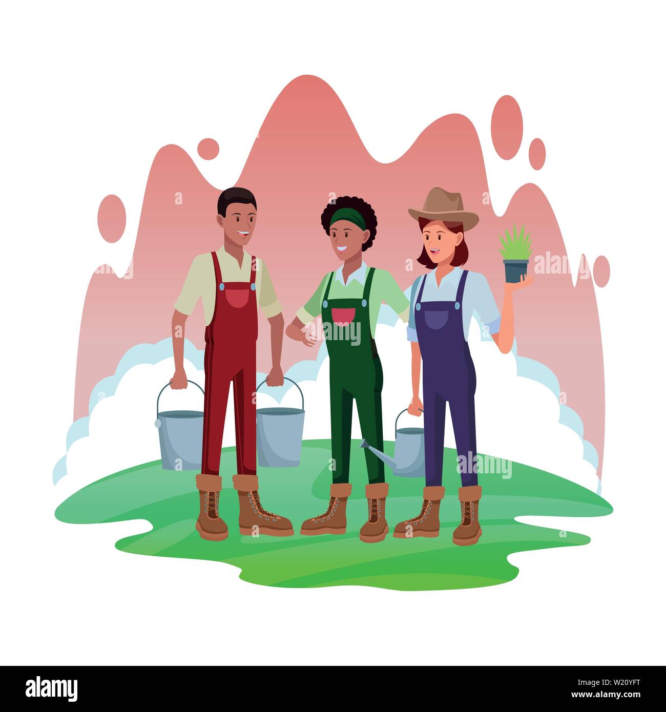 farm, animals and farmer cartoon Stock Vector Image & Art - Alamy