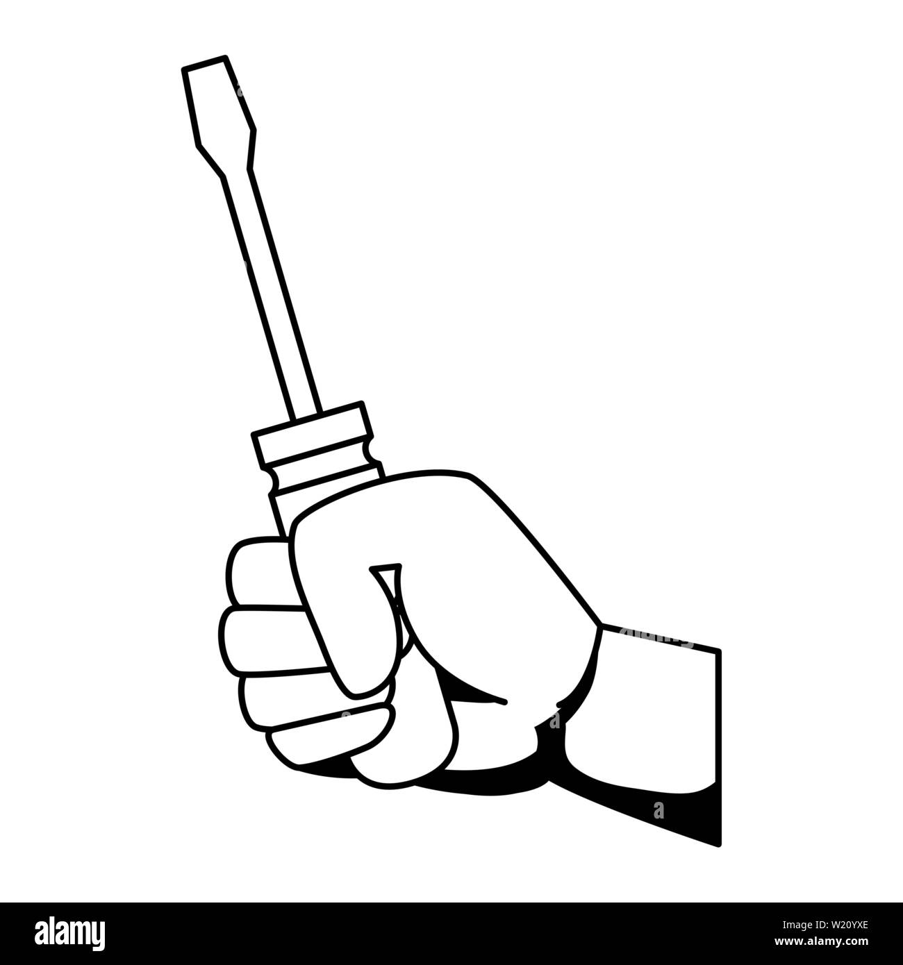 Using screw driver Stock Vector Images - Alamy