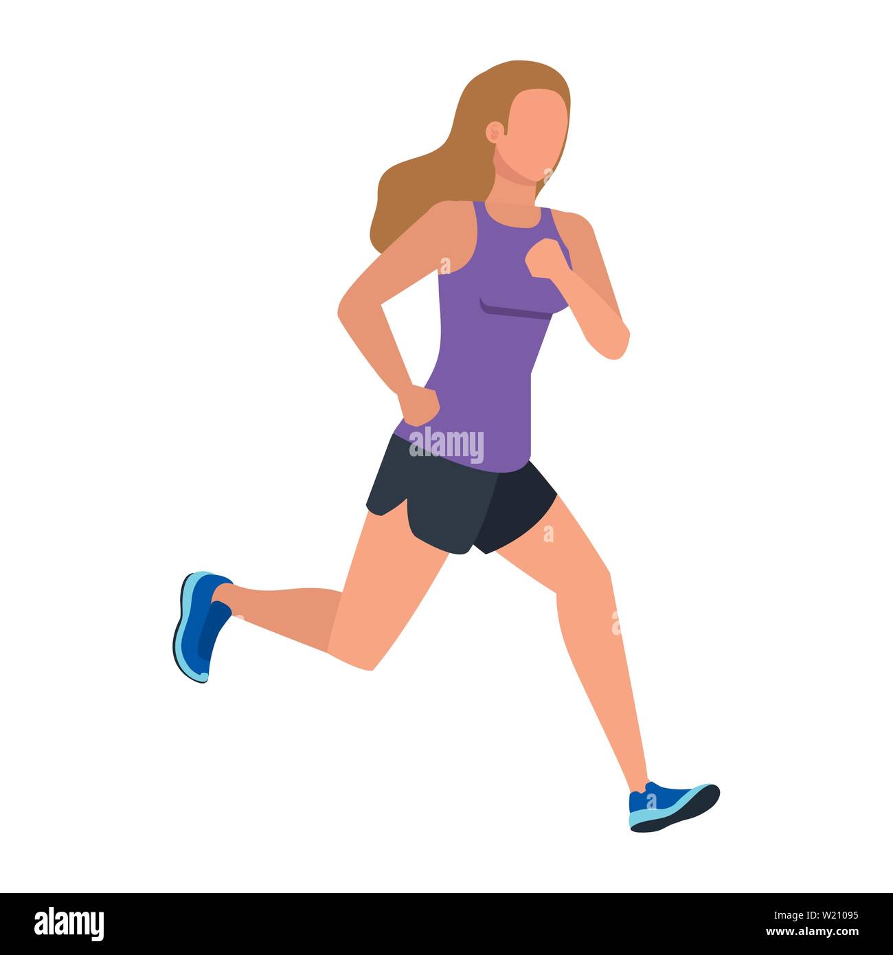 young athletic woman running character Stock Vector Image & Art - Alamy