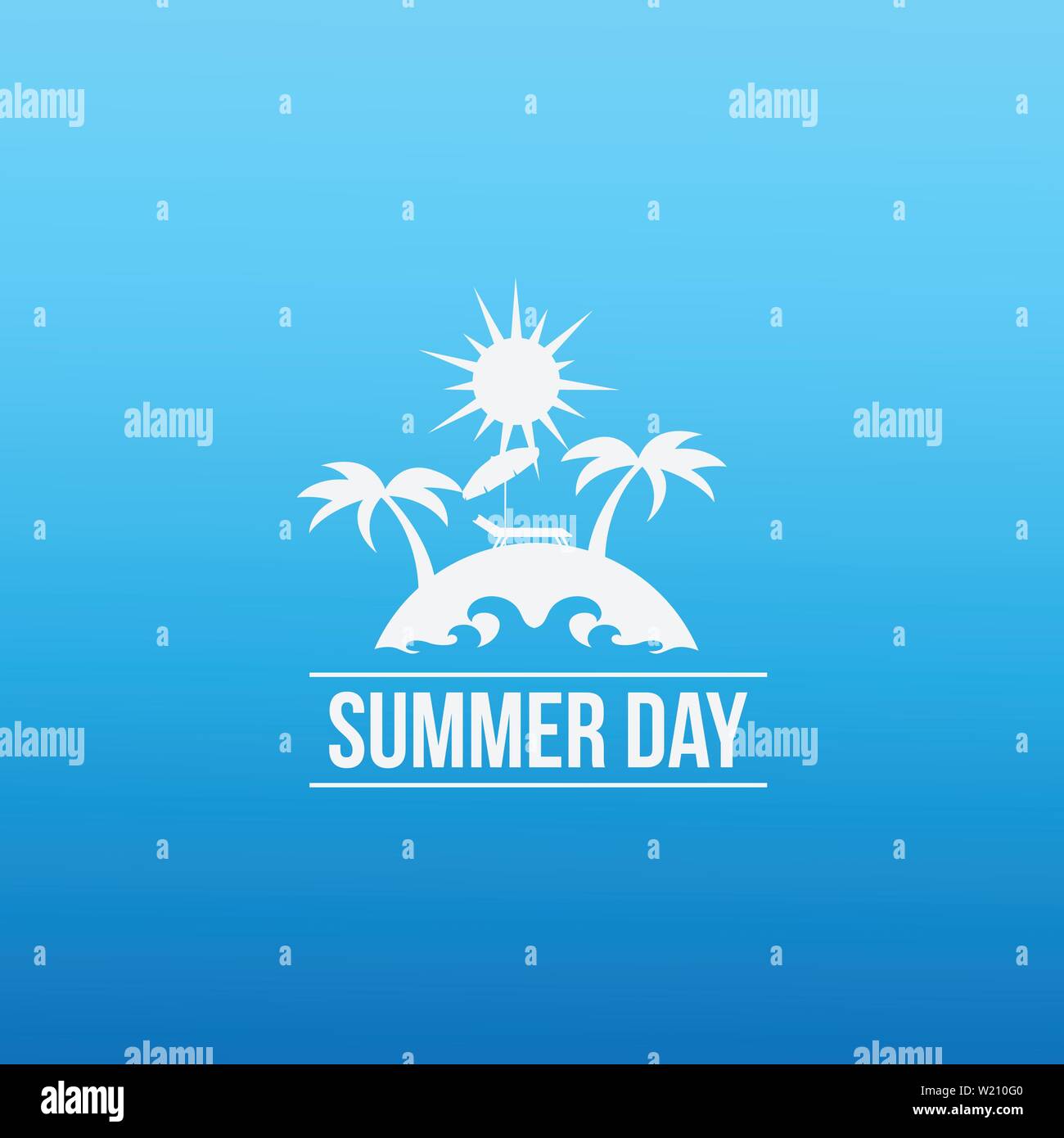 Sunny summer day ocean Stock Vector Images - Alamy