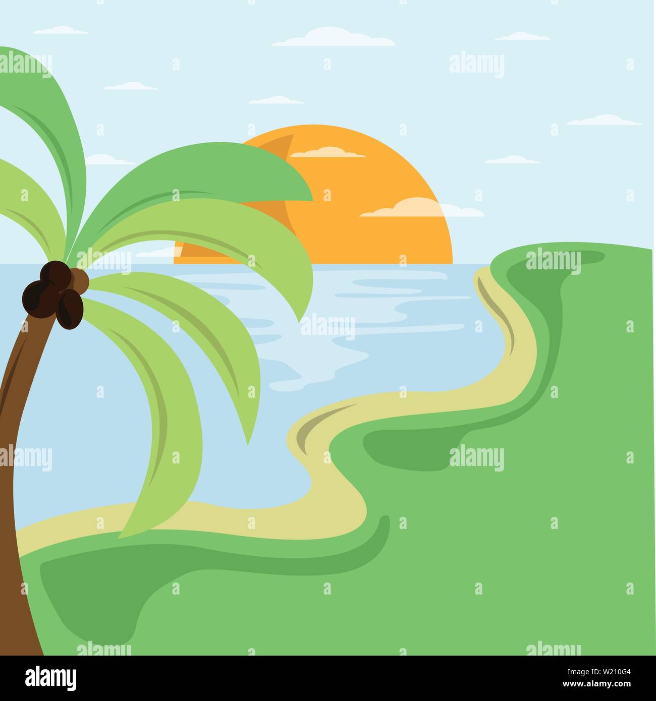 Seaside resort art Stock Vector Images - Alamy
