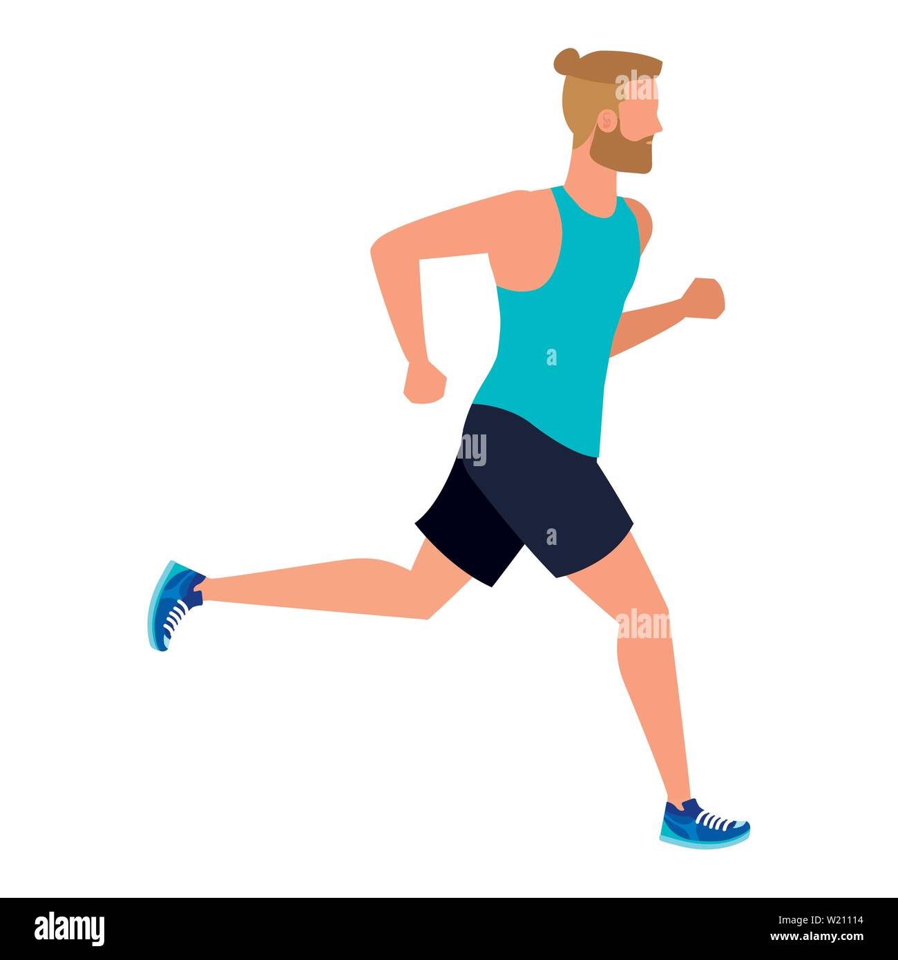 young athletic man running character Stock Vector Image & Art - Alamy